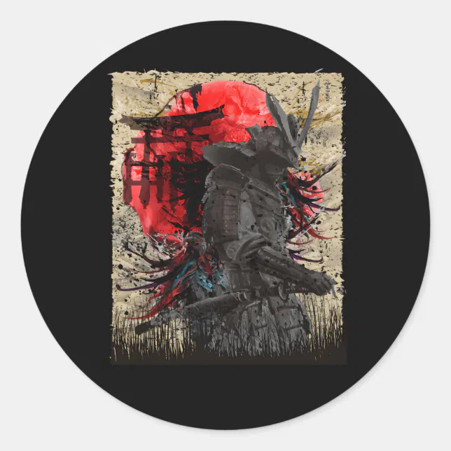 Japanese Samurai Warrior Classic Round Sticker | Zazzle