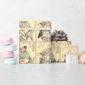 Japanese Samurai Warrior sketch tattoo Hokusai Wrapping Paper | Zazzle