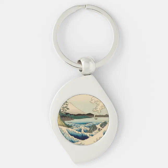 Japanese Sea of Satta Hiroshige Art Keychain | Zazzle