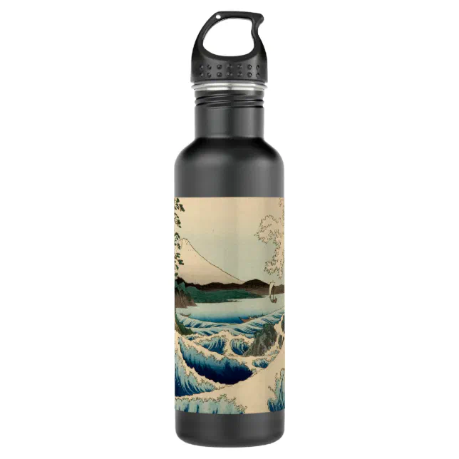 Japanese Sea of Satta Hiroshige Art Water Bottle | Zazzle