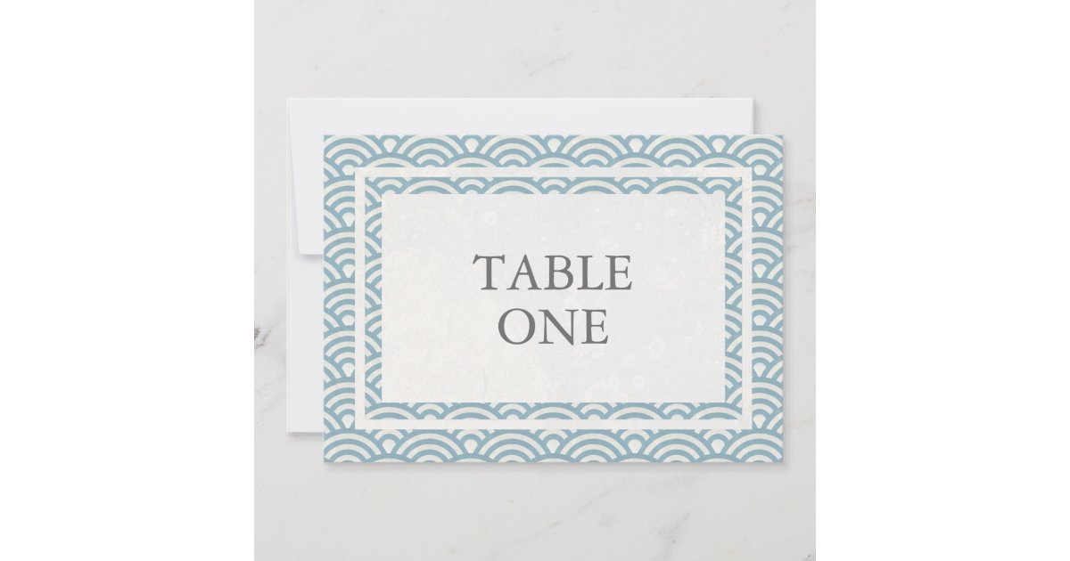 Japanese Seigha Stylized Waves Large Table Number | Zazzle