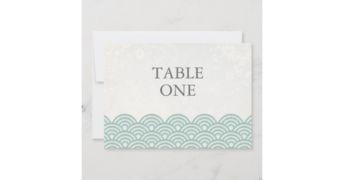 Japanese Seigha Stylized Waves Large Table Number | Zazzle