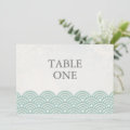 Japanese Seigha Stylized Waves Large Table Number | Zazzle