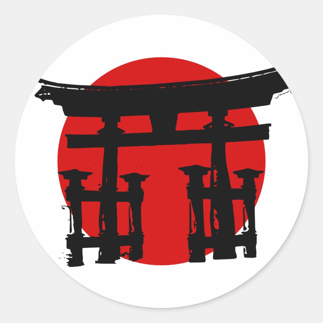 Japanese Shinto Shrine Classic Round Sticker | Zazzle