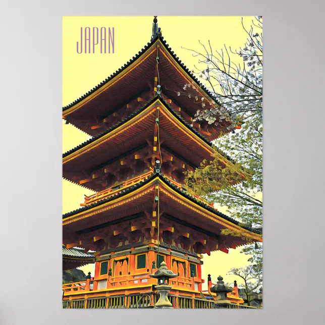 Japanese shrine scenery Japan travel Poster | Zazzle