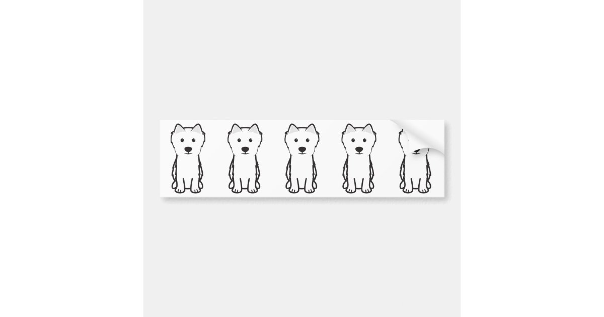 Japanese Spitz Dog Cartoon Bumper Sticker | Zazzle