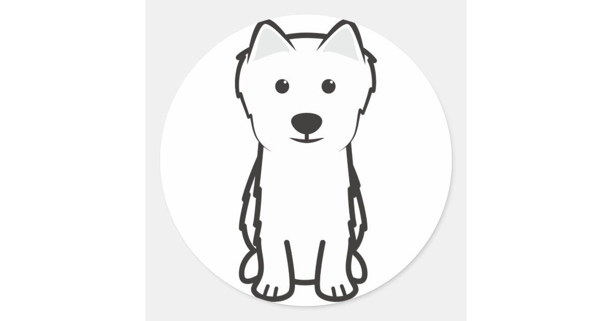 Japanese Spitz Dog Cartoon Classic Round Sticker | Zazzle