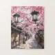 Japanese Street with Cherry Blossom Trees Jigsaw Puzzle | Zazzle