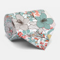 Japanese Style Floral Pattern Neck Tie | Zazzle