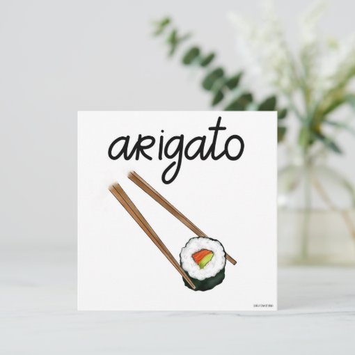 Japanese Sushi Arigato Thank-you Card | Zazzle