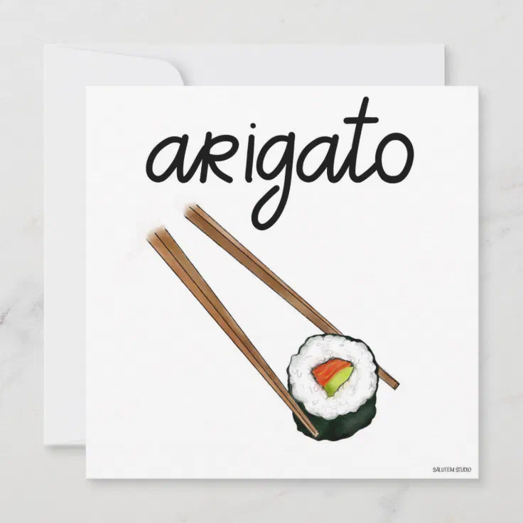 Japanese Sushi Arigato Thank-you Card | Zazzle