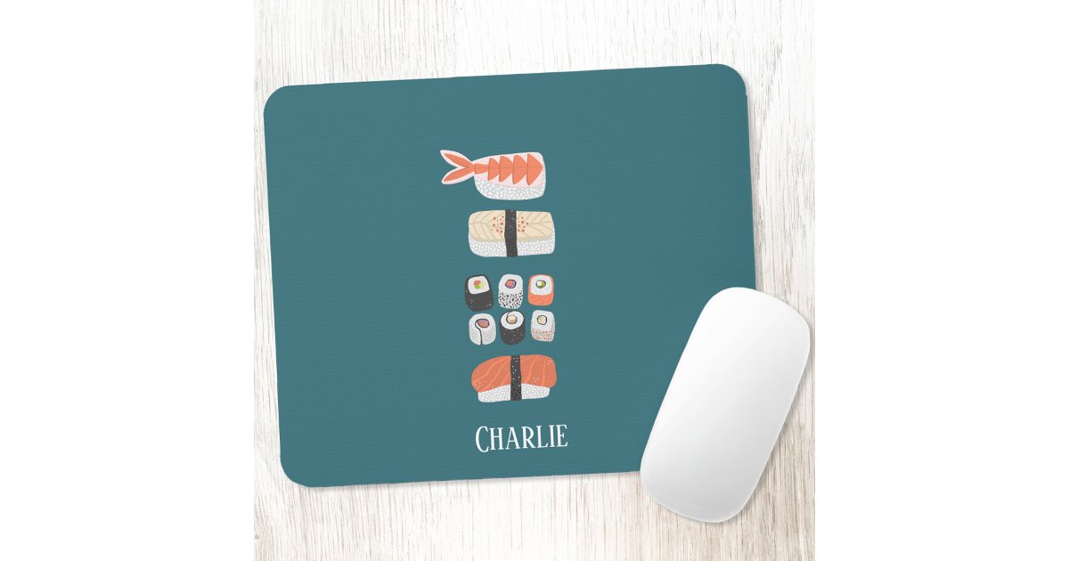 Japanese Sushi Custom Name Mouse Pad | Zazzle
