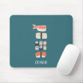 Japanese Sushi Custom Name Mouse Pad | Zazzle