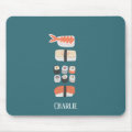 Japanese Sushi Custom Name Mouse Pad | Zazzle