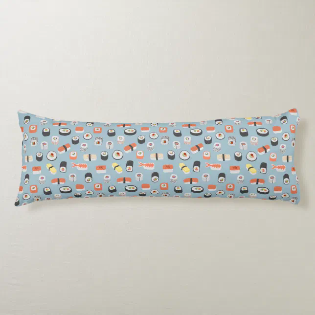Japanese Sushi Nigiri Maki Roll Pattern Body Pillow | Zazzle