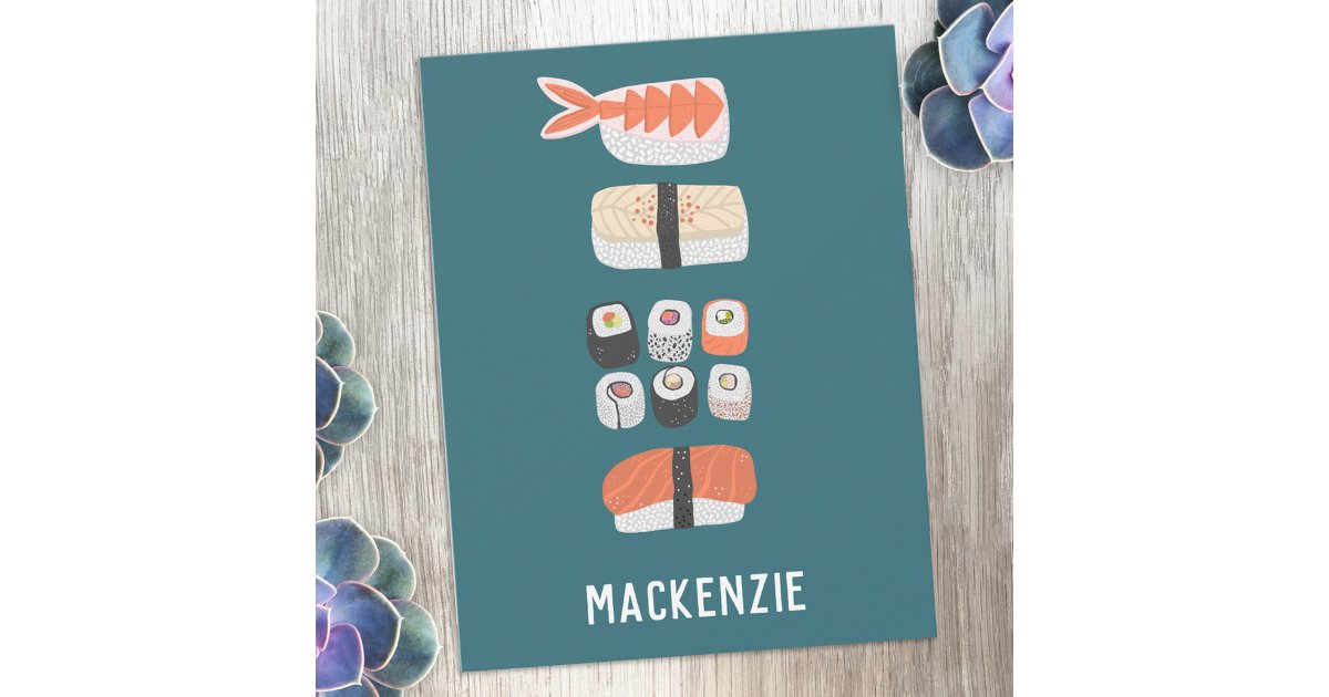 Japanese Sushi Personalized Note Card | Zazzle