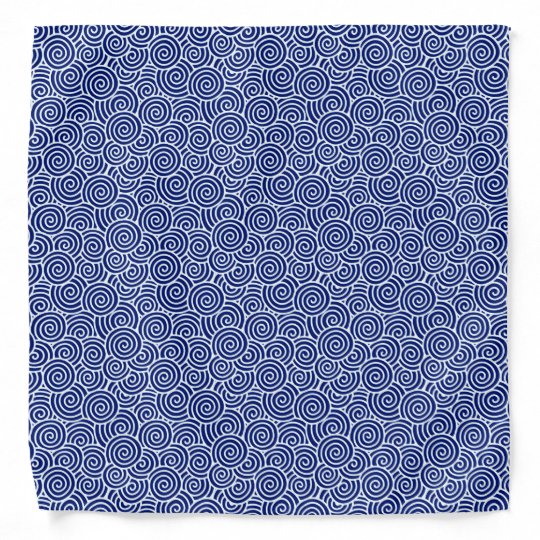 Japanese swirl pattern - navy blue and white bandana | Zazzle.com