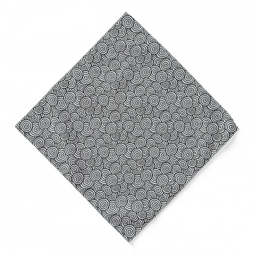 Japanese swirl pattern - white and black bandana | Zazzle