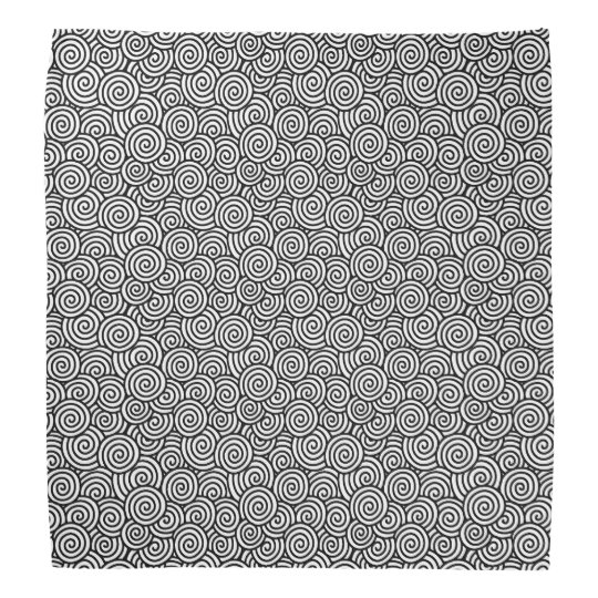 Japanese swirl pattern - white and black bandana | Zazzle.com