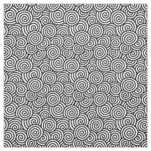 Japanese swirl pattern - deep red and white fabric | Zazzle