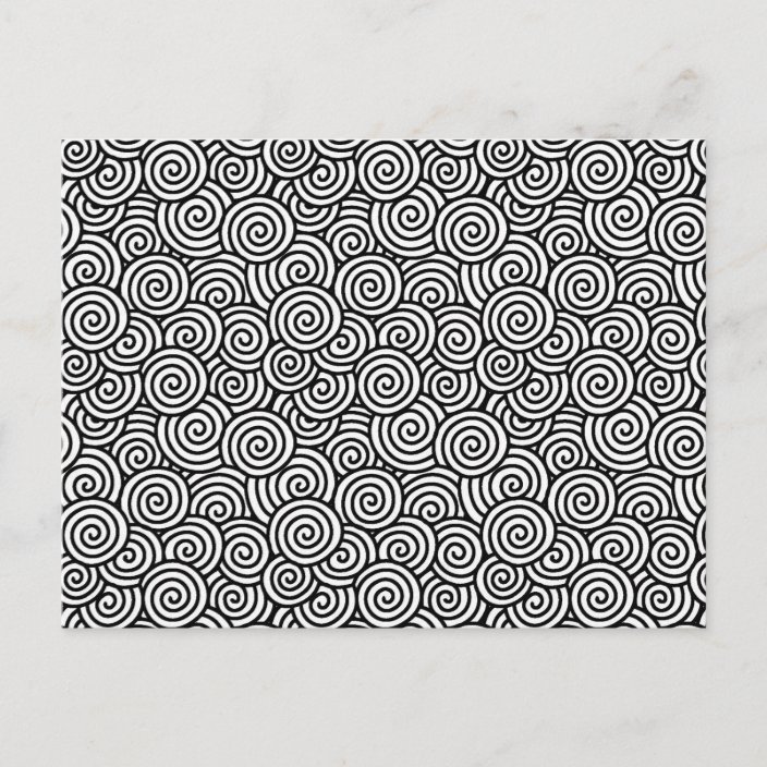 Japanese swirl pattern - white and black postcard | Zazzle.com