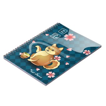 Japanese Teapot Shiba Inu Kanji Personalized Diary Notebook | Zazzle