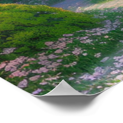 Japanese Temple Amidst Beautiful Scenery Poster | Zazzle