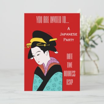 Japanese themed Geisha Japan party Invitation | Zazzle