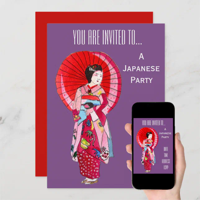Japanese themed Japan party Invitation | Zazzle