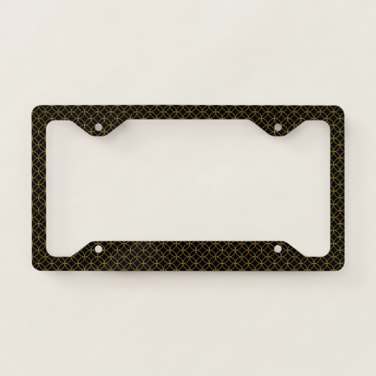 Japanese Traditional Design1 -SHIPPO- Black&Gold License Plate Frame ...