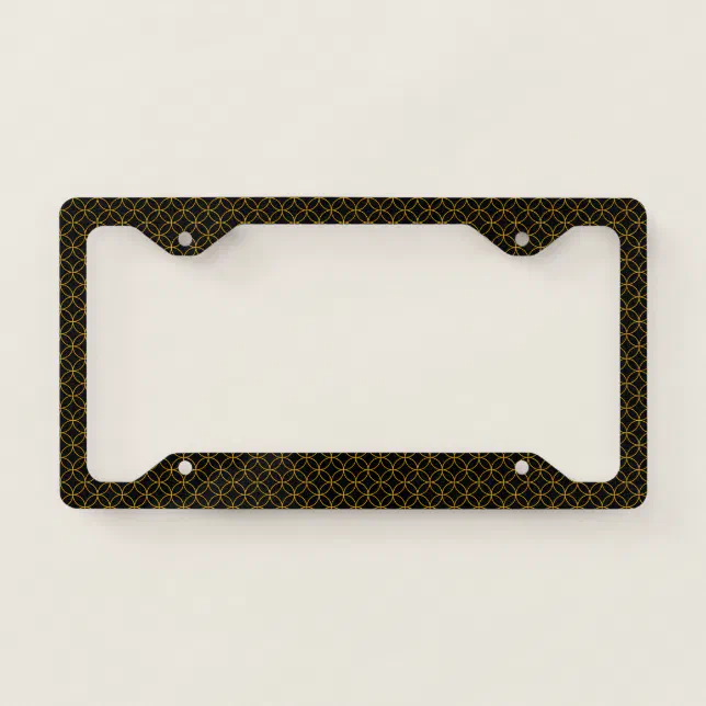 Japanese Traditional Design1 -SHIPPO- Black&Gold License Plate Frame ...