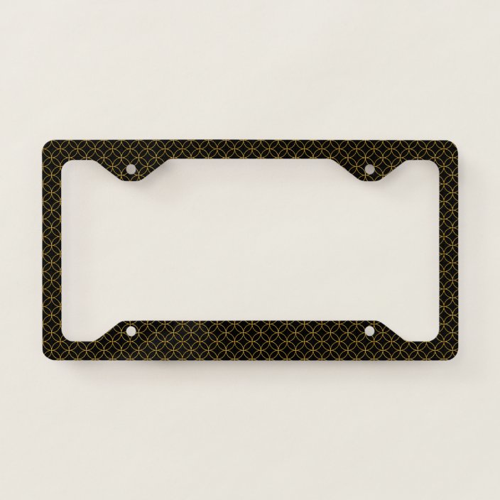 Japanese Traditional Design1 -SHIPPO- Black&Gold License Plate Frame ...