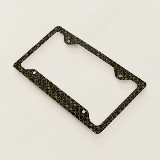 Japanese Traditional Design1 -SHIPPO- Black&Gold License Plate Frame ...