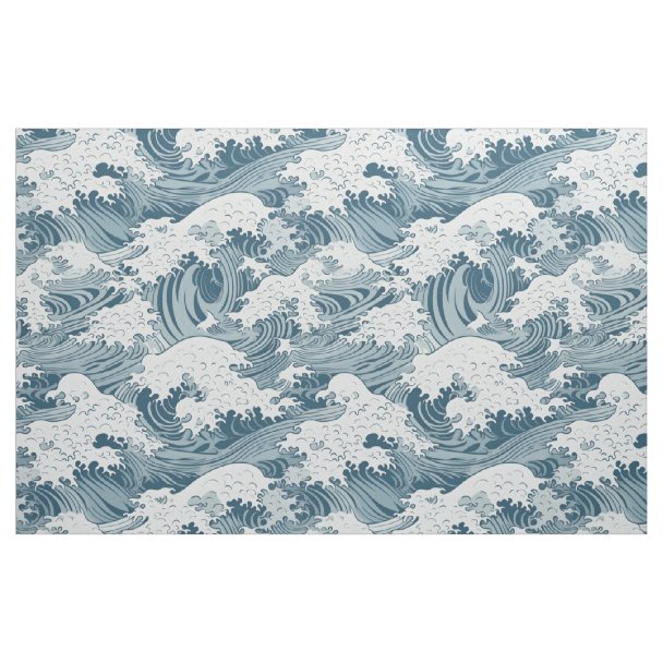 Great Wave Off Kanagawa Japanese Vintage Fine Art Fabric | Zazzle
