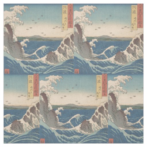 Japanese Waves Naruto Whirlpool Artwork Fabric | Zazzle