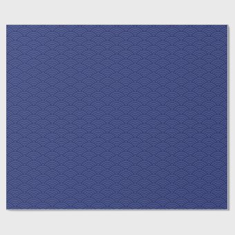 Japanese Waves, Navy Blue on Indigo Blue Wrapping Paper | Zazzle