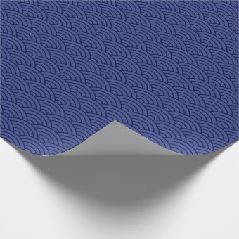 Japanese Waves, Navy Blue on Indigo Blue Wrapping Paper | Zazzle