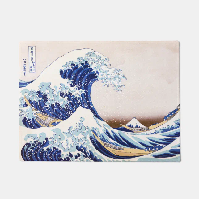 Japanese Waves Welcome Mat | Zazzle