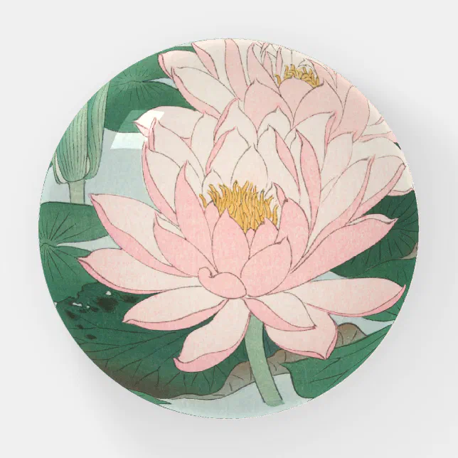Japanese Woodblock Water Lily Lilies Paperweight | Zazzle