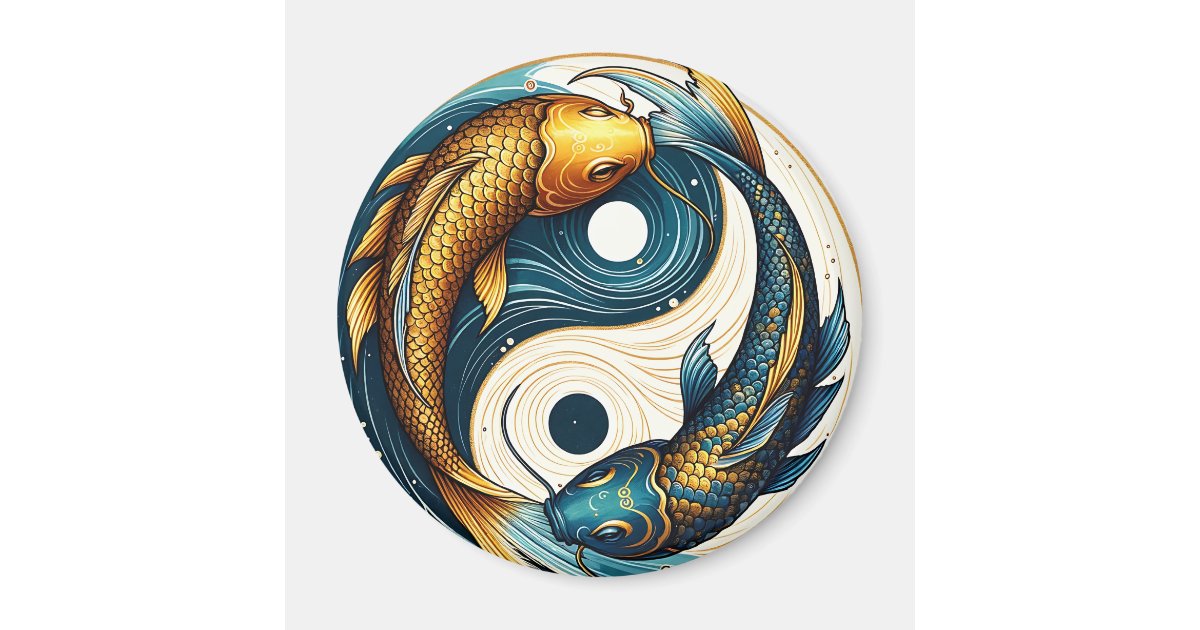 Japanese Yin Yang Symbol Koi Fish Magnet | Zazzle
