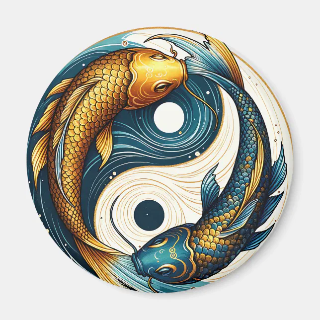 Japanese Yin Yang Symbol Koi Fish Magnet | Zazzle