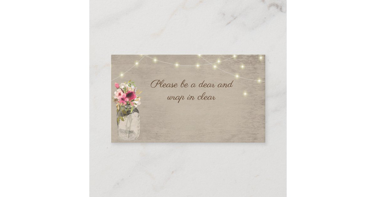 Jar and Lights insert card | Zazzle