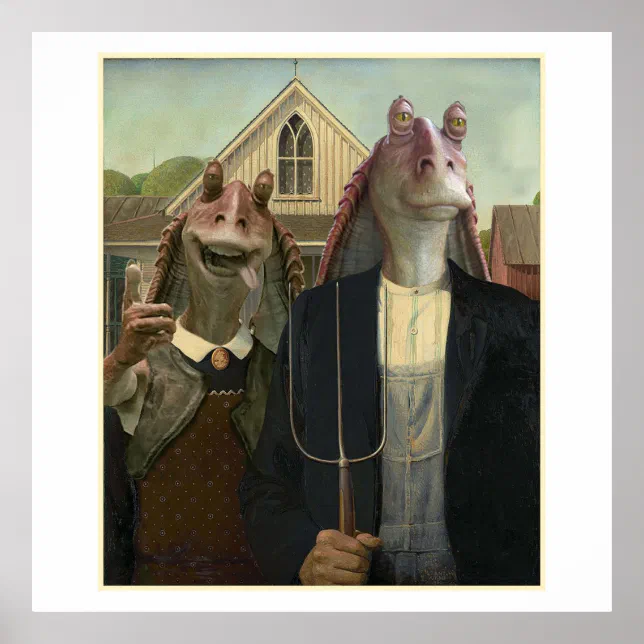 Jar Jar Binks American Binks Inspired by Star W Poster | Zazzle