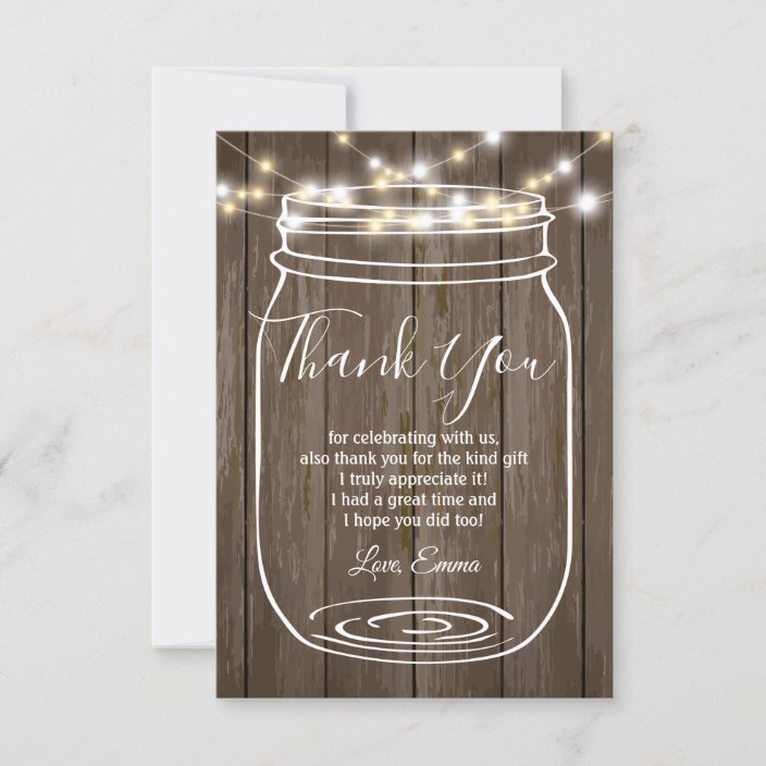 Jar, mason jar, adult, thank you card | Zazzle.com