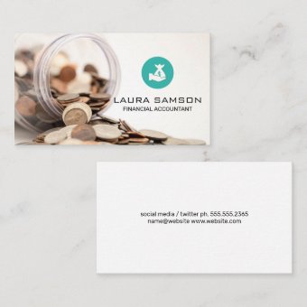 Jar of Coins | Money Bag Icon Business Card | Zazzle