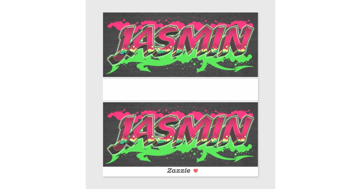 Jasmin First Name Graffiti Sticker | Zazzle