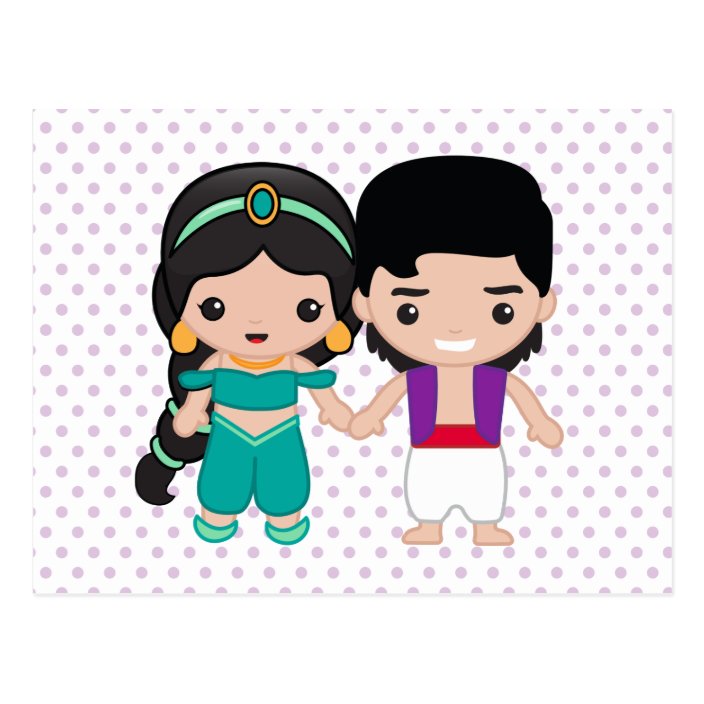 Jasmine and Aladdin Emoji Postcard | Zazzle.com