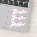 Jasmine Decorative Name in Pink x3 Sticker | Zazzle