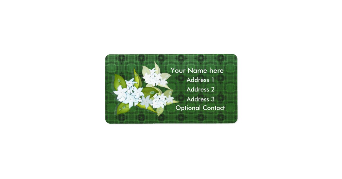 Jasmine Flowers Customizable Label | Zazzle
