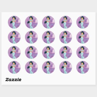 Jasmine Princess Classic Round Sticker | Zazzle
